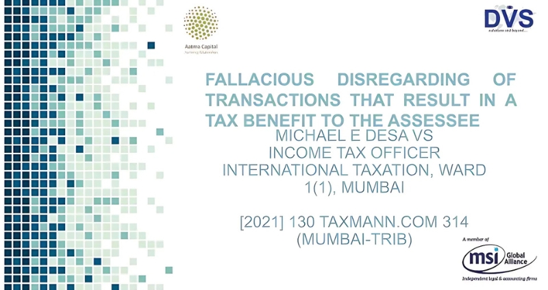 Fallacious Disregarding of Transactions That Result in A Tax Benefit to ...